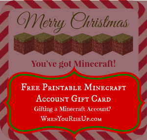 Printable Minecraft Account Gift Certificate » SKrafty
