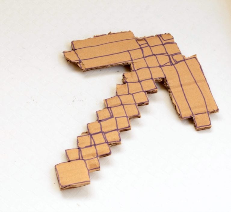 Minecraft-Inspired Cardboard Pickaxe » SKrafty